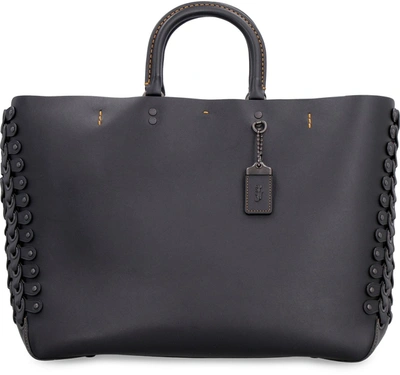 Coach Rogue Leather Tote In Black | ModeSens