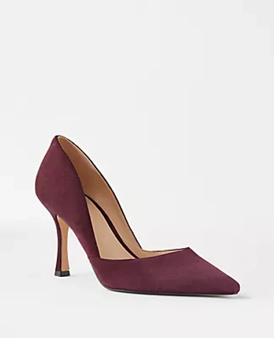Ann Taylor Azra Suede Pumps In Rich Cranberry | ModeSens