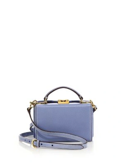 Mark Cross Grace Mini Leather Box Crossbody Bag In French Blue | ModeSens