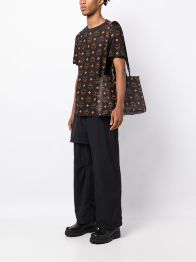 Mcm Women's Large Munchen Maxi Monogram Tote Bag In Black | ModeSens