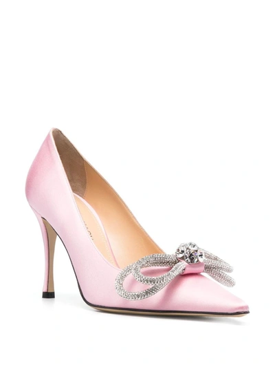 Mach & Mach Pre Mach & Mach Double Bow Satin Heel Pumps In Pink | ModeSens