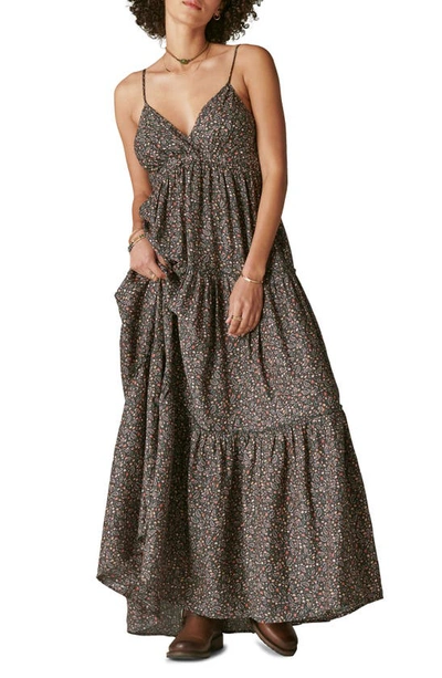 Lucky Brand Paisley Tiered Maxi Sundress In Raven Multi | ModeSens