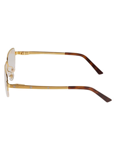 Cartier High-rectangular Half Rim Glasses In Gold | ModeSens