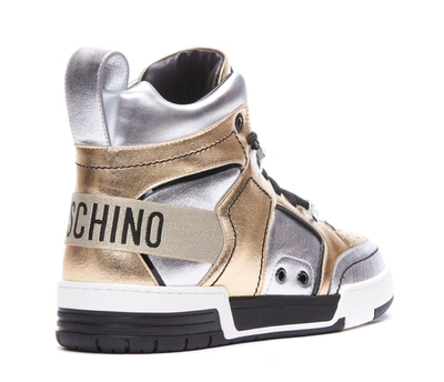 Moschino Logo High Top Sneakers In Multicolour | ModeSens