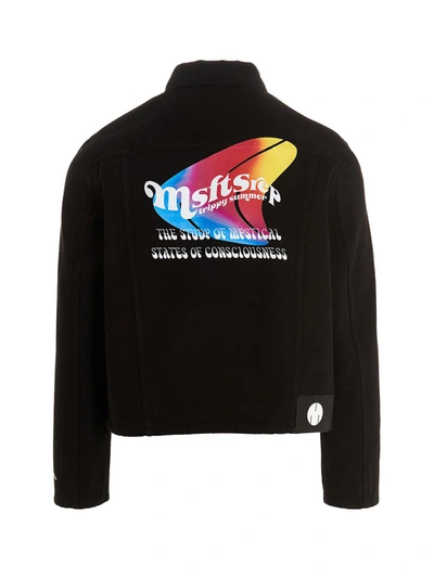 Msftsrep Trippy Straight Cotton Denim Jacket In Black | ModeSens
