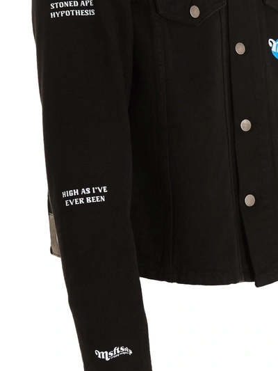 Msftsrep Trippy Straight Cotton Denim Jacket In Black | ModeSens