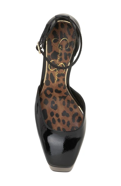Jessica Simpson Pinkston Ankle Strap Platform Pump In Black Faux ...