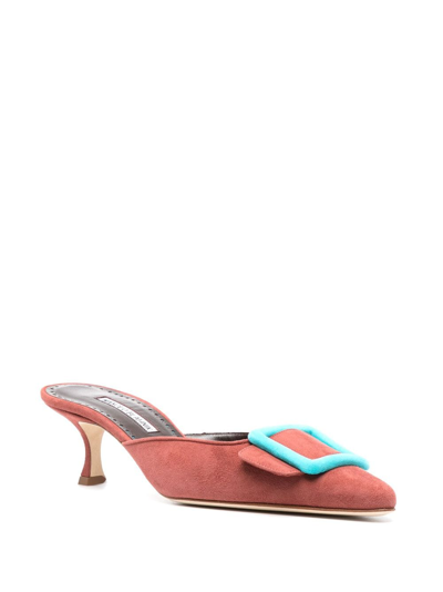 Manolo Blahnik Maysale 50mm Suede Mules In Dred | ModeSens