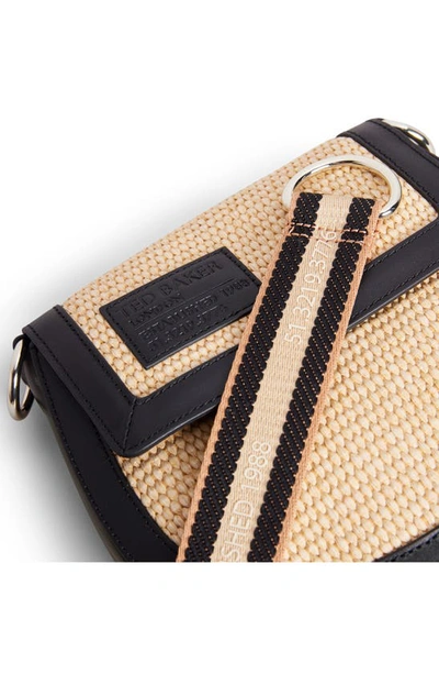 Ted Baker Staceli Branded Webbing, Leather & Raffia Crossbody Bag In ...