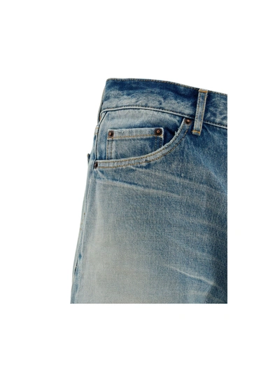 Balenciaga Cotton Denim Jeans In Cyan | ModeSens