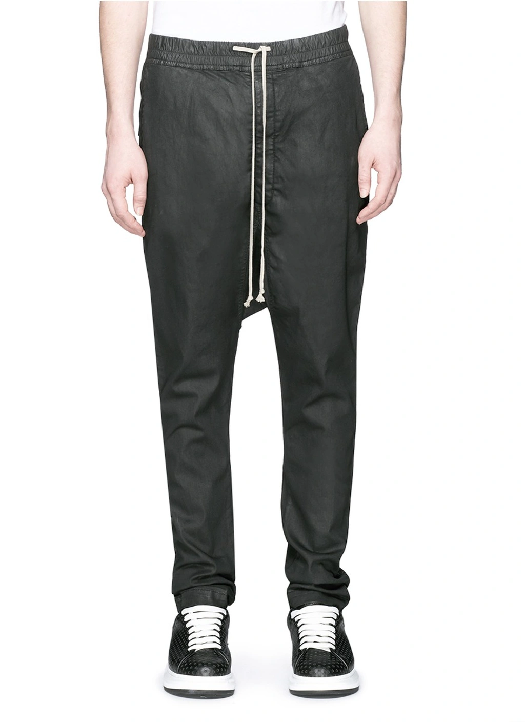 Rick Owens Drkshdw Drop Crotch Waxed Drawstring Pants | ModeSens