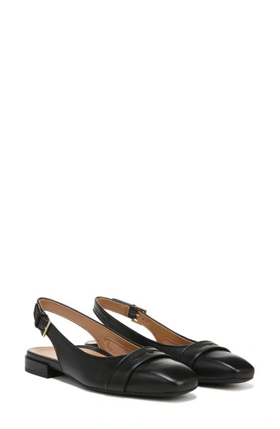 Vionic Lynda Slingback Flat In Black Leather | ModeSens
