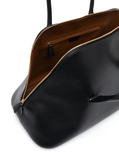 The Row Leather Devon Tote Bag In Black | ModeSens