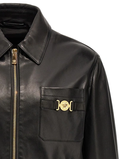 Versace Medusa Leather Jacket In Black | ModeSens