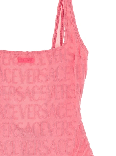 Versace Allover Logo Lettering One In Pink | ModeSens