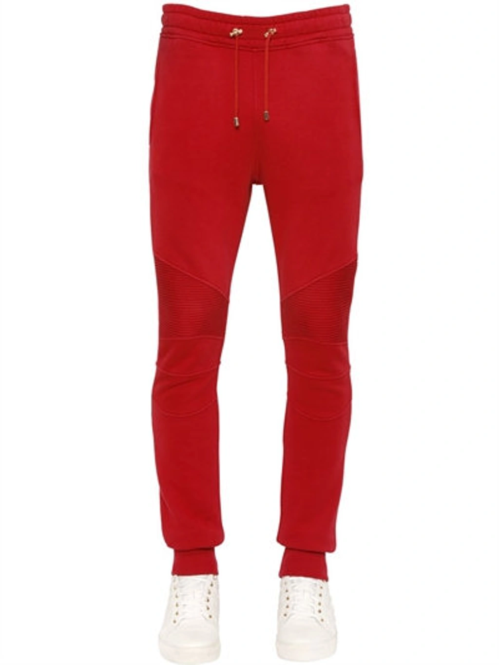Balmain Biker Cotton Jogging Pants, Red | ModeSens