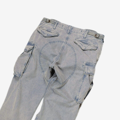 Pre-owned Rrl Double Rl Ralph Lauren Military 1950s Style Denim Ripstop Cargo Pants In Blue ...