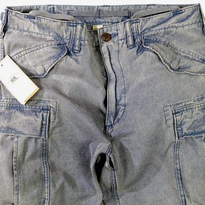 Pre-owned Rrl Double Rl Ralph Lauren Military 1950s Style Denim Ripstop Cargo Pants In Blue ...