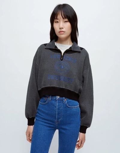 Vintage Reconstructed 90s Upcycled Crop Half Zip In Assorted Black ...