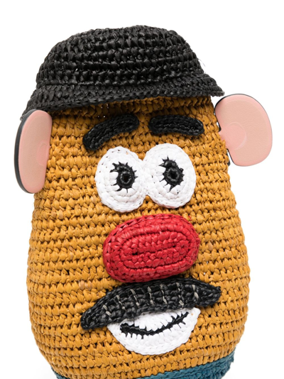 Anya Hindmarch Mr Potato Head Raffia Cross-body Bag In Brown | ModeSens