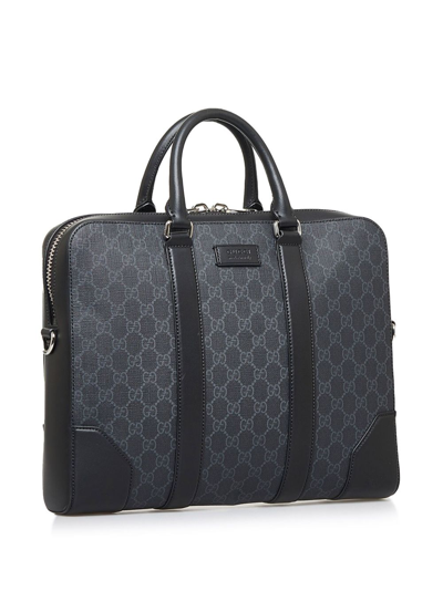 Pre-owned Gucci Gg Supreme Laptop Bag In Black | ModeSens