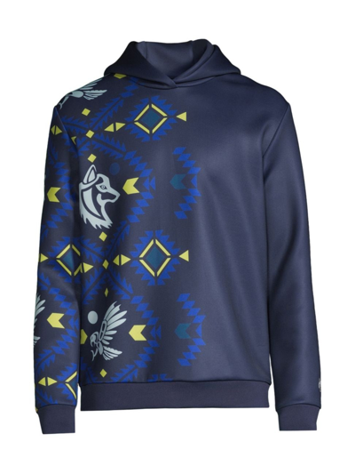 Greyson Men's Eagle Wolf Chene Hoodie In Maltese Blue | ModeSens