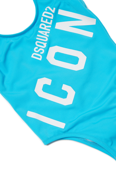 Dsquared2 Kids' D2m89f-icon Swimsuit Dsquared Blue One-piece Swimsuit ...