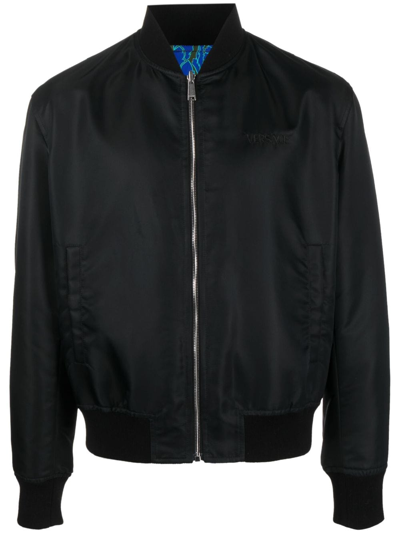 Versace Reversible Bomber Jacket In Blue | ModeSens