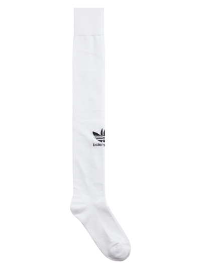 Balenciaga X Adidas Soccer Logo-intarsia Socks In White | ModeSens