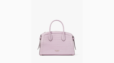 Kate Spade Knott Croc-embossed Medium Zip-top Satchel In Violet Mist ...