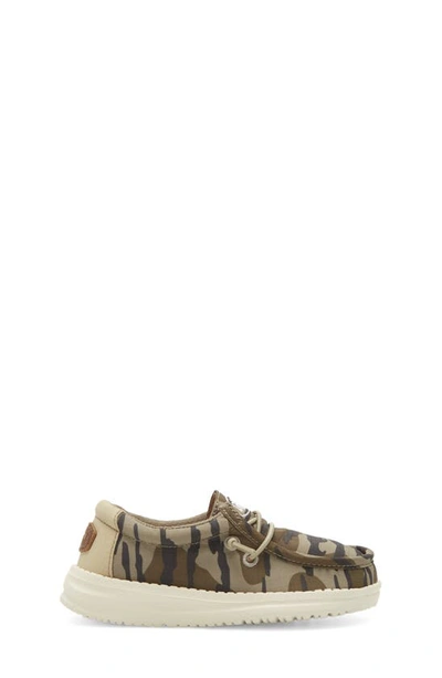 Hey Dude Kids' Wally Canvas Boat Shoe In Camo | ModeSens