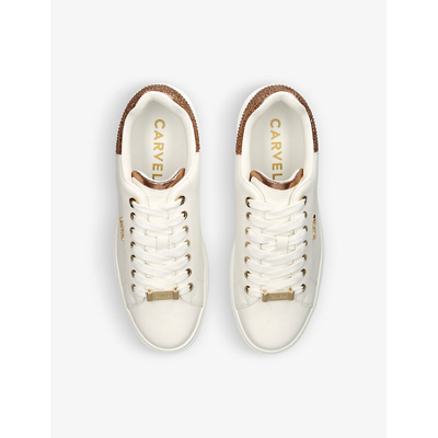 Carvela Dream Logo-embellished Faux-leather Low-top Trainers In White ...