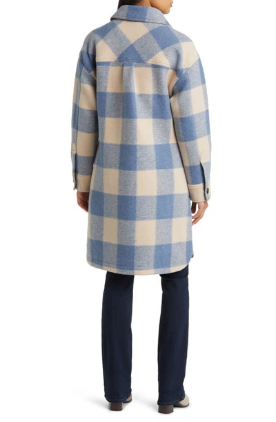 Bcbgeneration Plaid Oversize Pocket Shacket In Baby Blue Buffalo Plaid ...