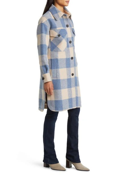 Bcbgeneration Plaid Oversize Pocket Shacket In Baby Blue Buffalo Plaid ...