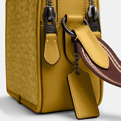 Coach Charter Crossbody 24 In Micro Signature Jacquard In Yellow/flax ...