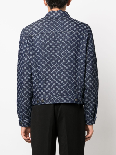Daily Paper Monogram-jacquard Denim Shirt Jacket In Blue | ModeSens