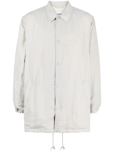 Doublet Logo-embroidered Shirt Jacket In Grau | ModeSens
