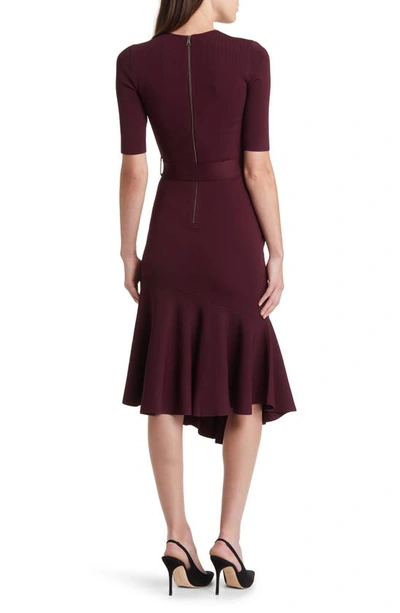 Ted Baker Womens Dk-red Samalee Half-sleeve Ruffled-hem Stretch-knit ...