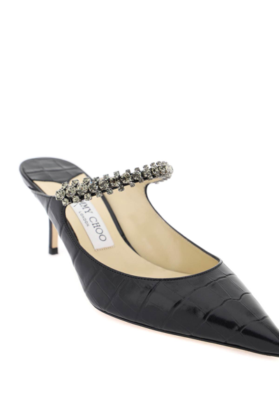 Jimmy Choo Bing 65 Embellished Leather Mules In Black | ModeSens