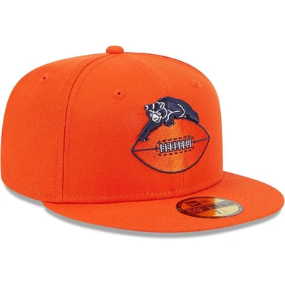 New Era Orange Chicago Bears Throwback Main 59fifty Fitted Hat | ModeSens