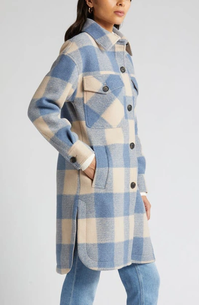 Bcbgeneration Plaid Oversize Pocket Shacket In Baby Blue Buffalo Plaid ...