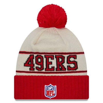 New Era Cream/scarlet San Francisco 49ers 2023 Sideline Historic Pom ...
