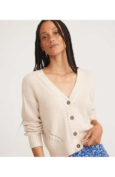 Marine Layer Robin Cropped Cardigan Sweater In Oatmeal | ModeSens