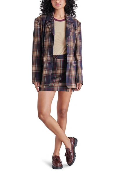 Steve Madden Cameron Plaid Miniskirt In Navy Plaid | ModeSens
