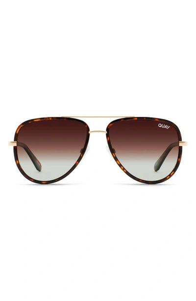 Quay All In 53mm Polarized Aviator Sunglasses In Tortoise,brown Fade ...