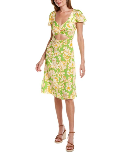 Flora Bea Nyc Rika Midi Dress In Green | ModeSens