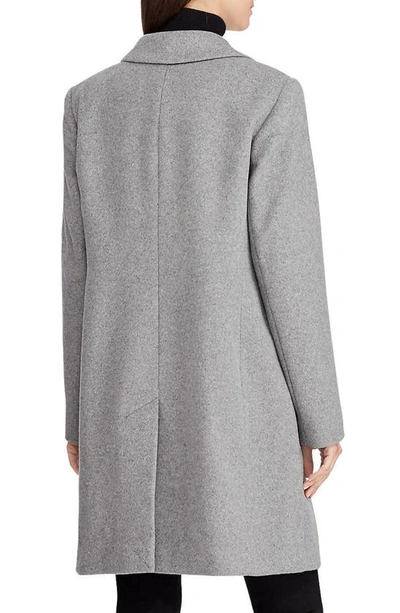 Lauren Ralph Lauren Reefer Wool Blend Coat In Df Grey | ModeSens