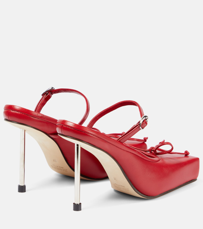 Jacquemus Les Chaussures Ballet Leather Mules In Red | ModeSens