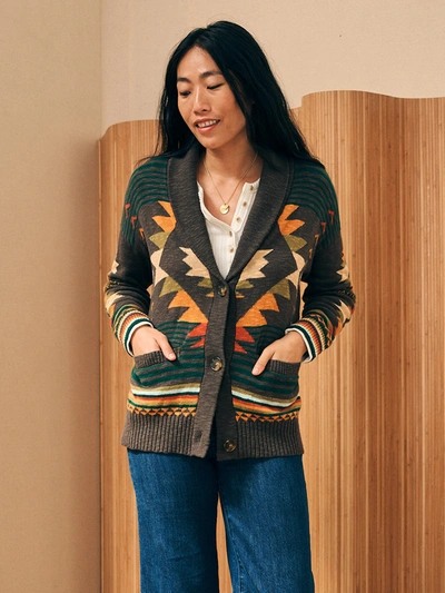 Faherty B.yellowtail Woodland Cardigan In Eagle Peak | ModeSens