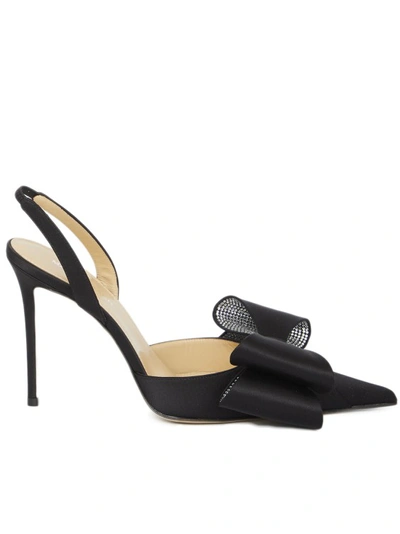 Mach & Mach Le Cadeau Crystal Bow Slingback Pumps In Black | ModeSens